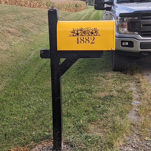 Flower Mailbox Decal Floral Mailbox Sticker Floral Personalized Mailbox ...