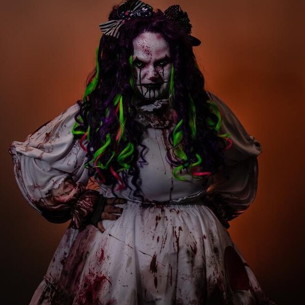 Goth Viking Queen Wedding Dress With Sleeves Unique Faux Fur Trimmed ...