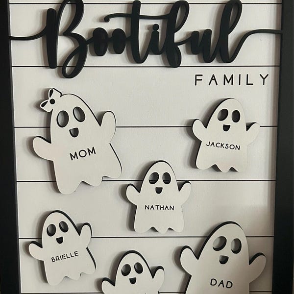 Our Bootiful Family Sign | Customized Family Ghost Sign | Halloween ...