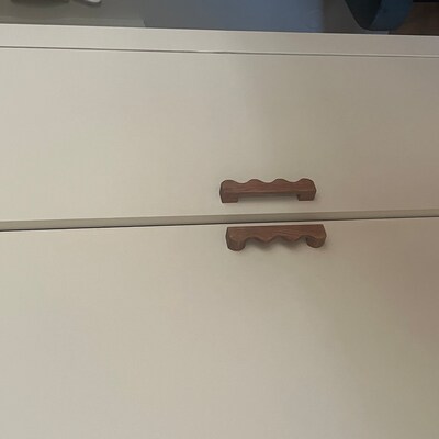 Wooden Wavy Handles FAST SHIPPING for Cabinet Door Drawer. Kitchen ...