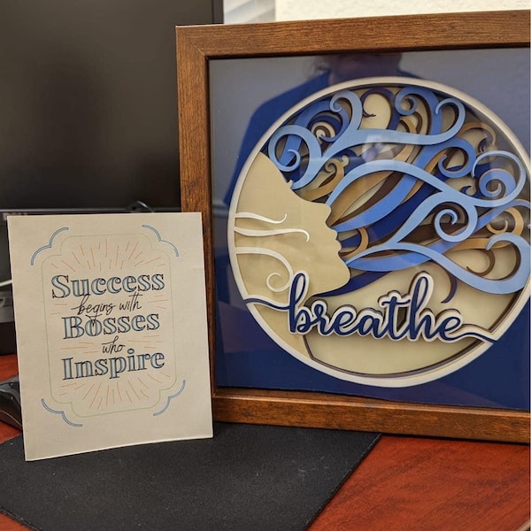 3D BREATHE Shadow Box - for Cricut - for Silhouette - Etsy