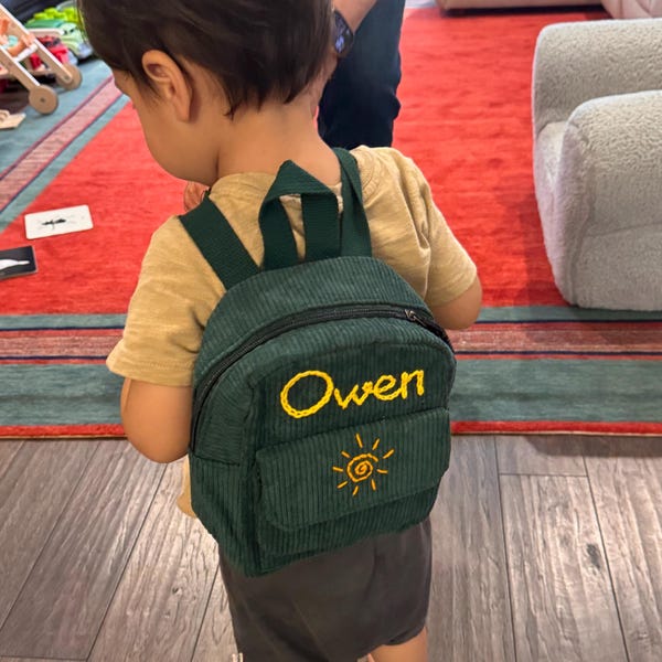 Custom Kids Backpack With Name,personalized Hand Embroidered Toddler ...