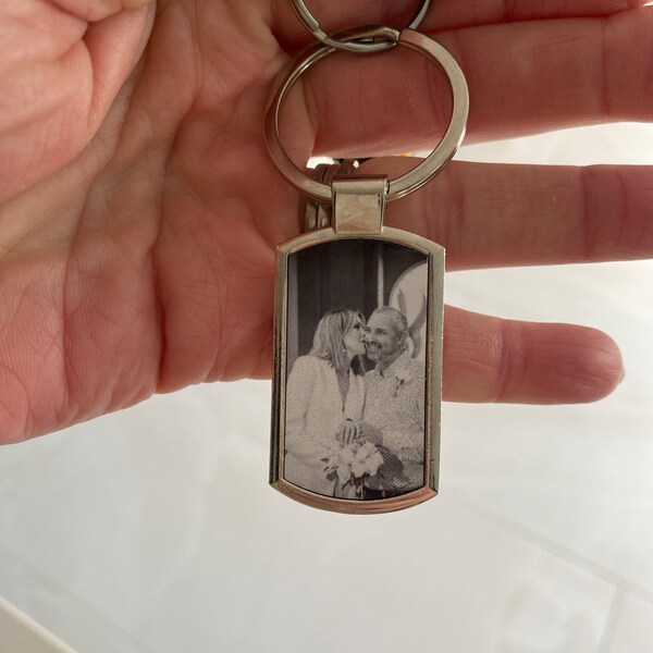 Photo Keyring - Personalised Keyring Birthday Gift for Husband, Photo ...