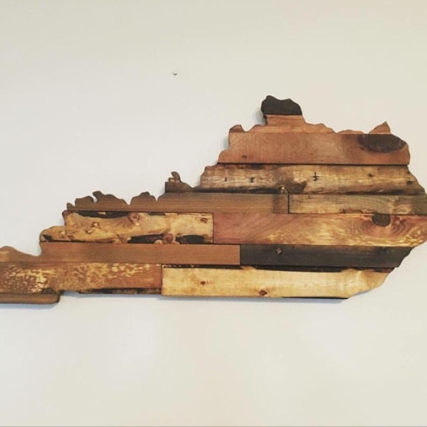 Kentucky Rustic Wood State Cut Out, Wooden Kentucky State Outline ...