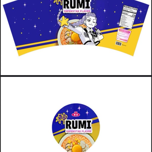 Rumi's Ramyeon, Cup Noodles Label, Kpop Demon Hunters, Printable ...