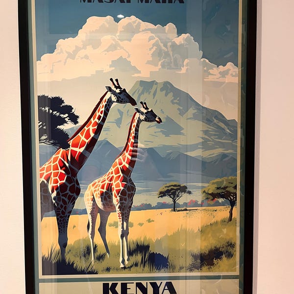 Kenya Travel Poster, Vintage Kenya Poster, Travel Poster, Retro Travel ...