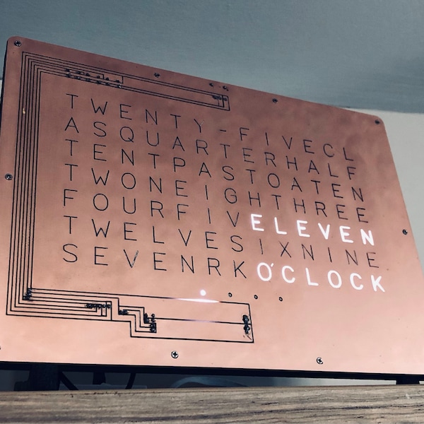 Word Clock Design LED Letters Italian Text Orologio Living Room ...