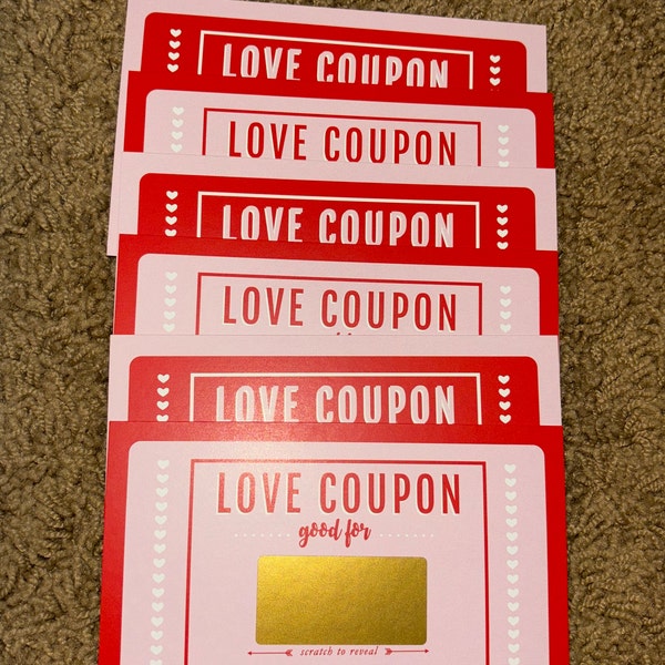 Scratch-off Love Coupons Scratch off Voucher Valentines Gift for Her ...
