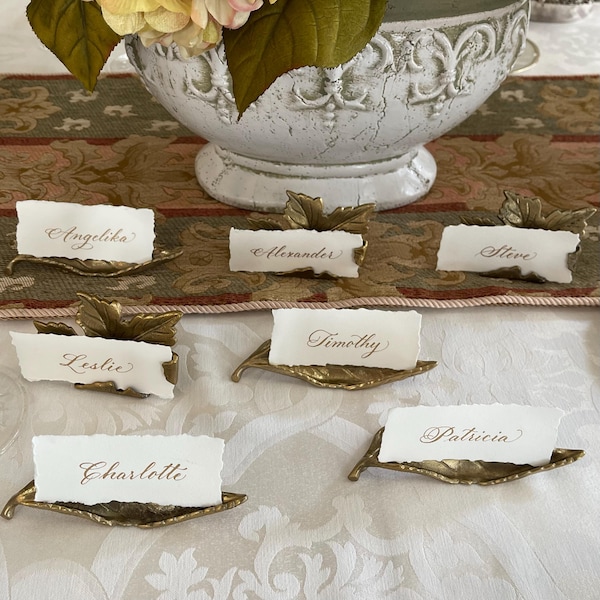 Tropical Palm Leaf Name Tags Handwritten Monstera Names With Hole Punch ...