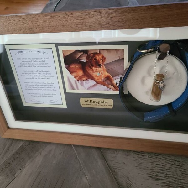 Pet Memorial Shadow Box Frame – Panoramic Wood Keepsake, Pet Loss Gift ...
