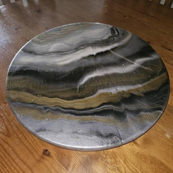 Custom Lazy Susan Turntable, Handmade With Resin and Solid Wood ...