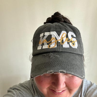 Paw Print Hat Distressed Baseball Cap OR Ponytail Hat Dog Mama Dog Mom ...