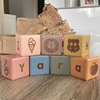 Wooden Letter Blocks / Baby Name Blocks / New Baby Gift - Etsy