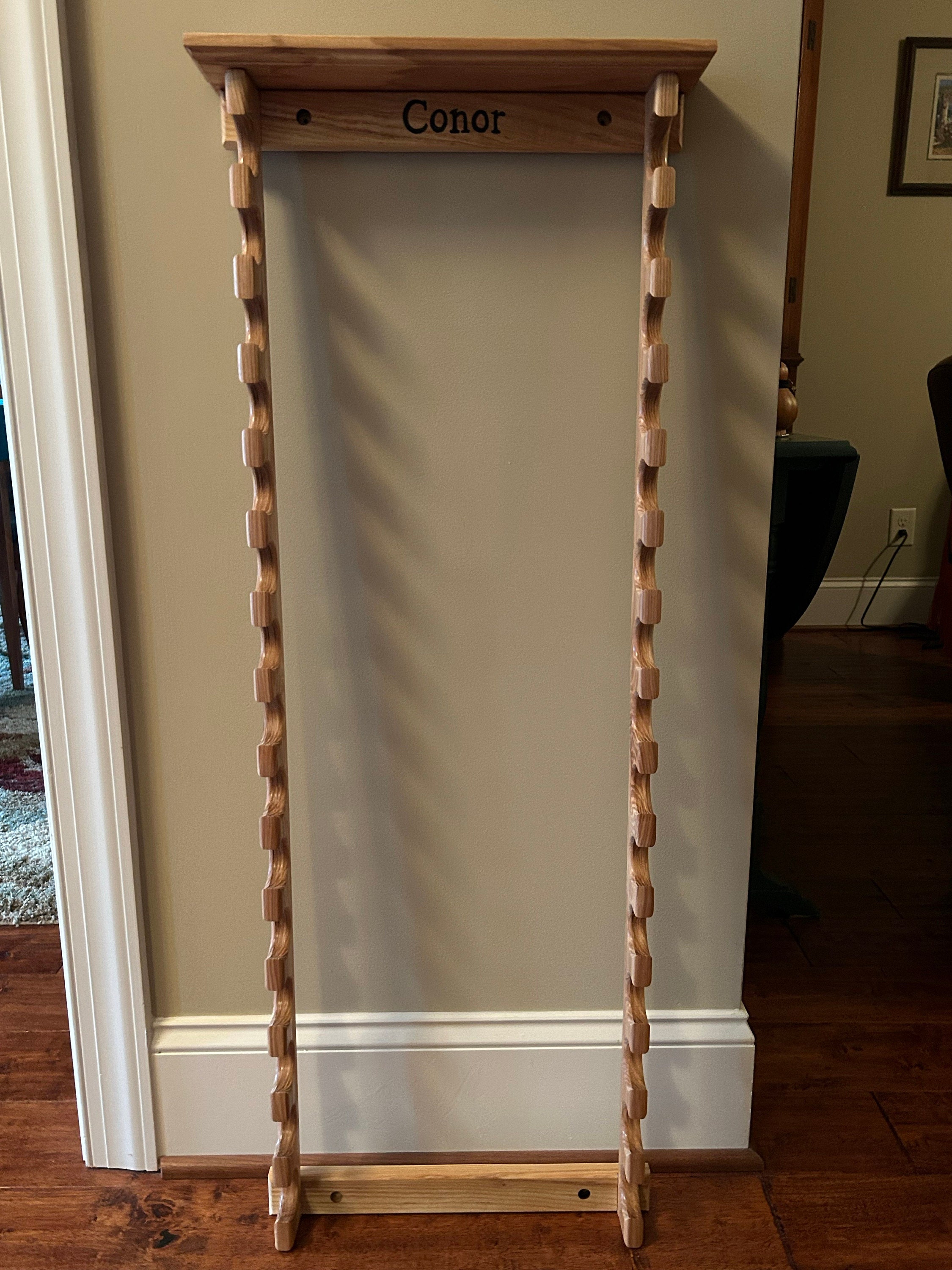 15 mini souvenir bat horizontal display rack with baseball shelf with ...