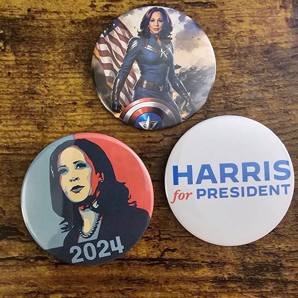 Kamala Harris 2024 Political Pin in Shepard Fairey Style, President ...