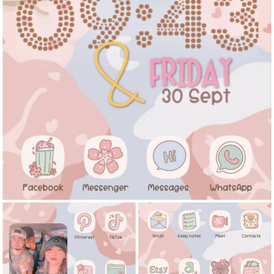 CUTE SAKURA Hand Drawn Icon Pack With Wallpapers Cherry Blossom App ...