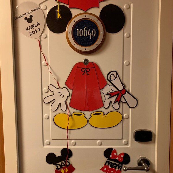 Disney Cruise Door Magnet Graduation Mickey Mouse Graduate W/ FREE Name ...