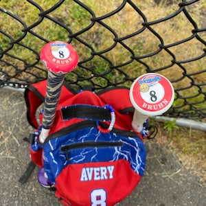 Personalized Baseball Bat Knob Decals, Choose Text, Number & Colors ...