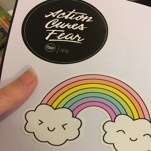Happy Rainbow Vinyl Sticker - Etsy