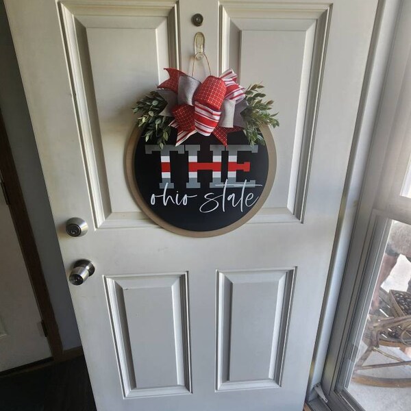 Ohio State Door Hanger | Ohio State Buckeyes | Ohio State Wreath ...