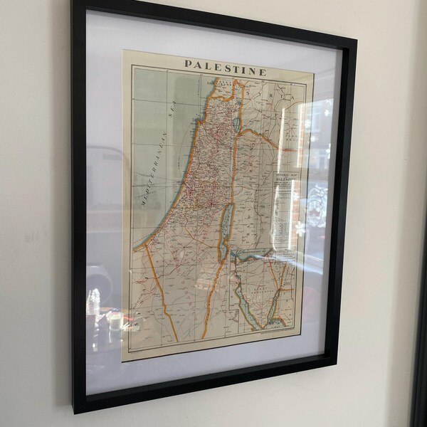 Old Vintage Map of Palestine 1942 - Original - Hand Drawn - Different ...