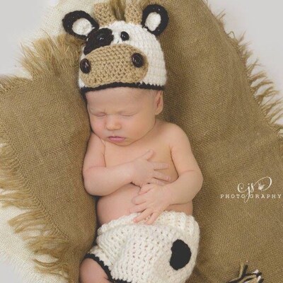 Baby Cow Prop/ Newborn Cow Prop/ Baby Cow Prop/ Baby Bull Hat/ Baby Boy ...