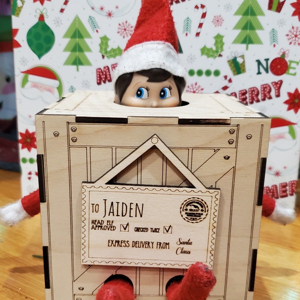 Elf Arrival Box, Elf Shipping Box, Elf Box, Elf Arrival Crate, Elf Prop ...