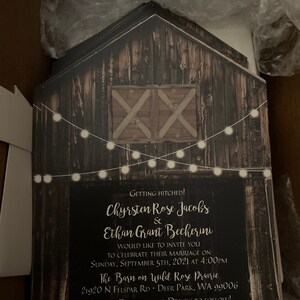 Elegant Rustic Barn Wedding Invitation With Folding Doors and - Etsy
