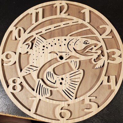 Fishing Wall Clock Laser Cut Files, SVG File. Vector File Ai, Cdr, Dxf ...