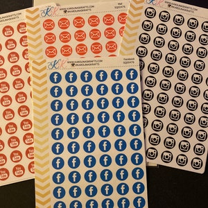 Social Media Stickers for Planner Calendar Functional - Etsy