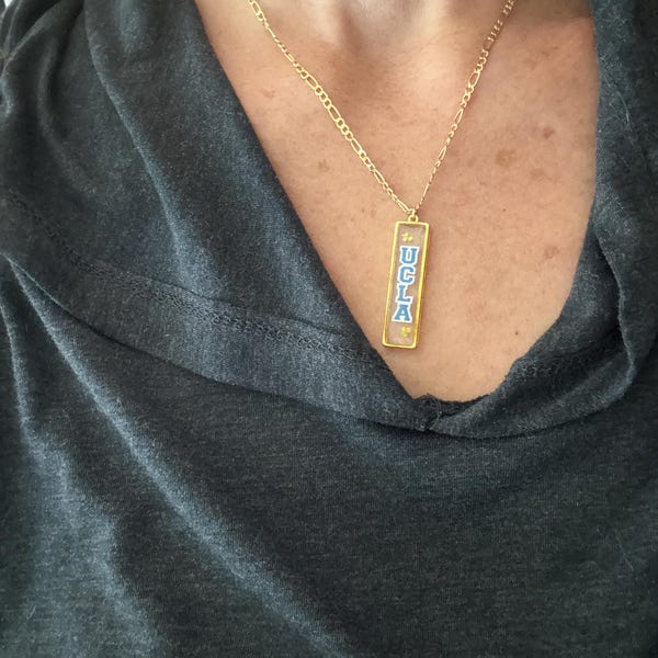 Custom College Necklace, Gold/silver College Logo Necklace, College ...