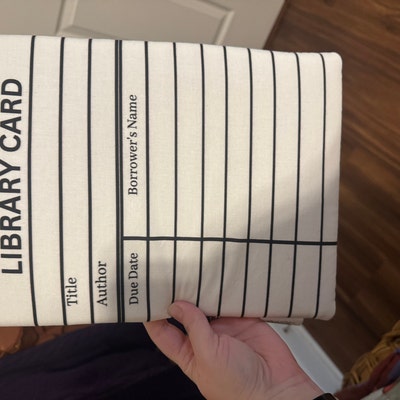 Library Card Book Sleeve, Reading Accessories, Book Lover Gift, Bookish ...