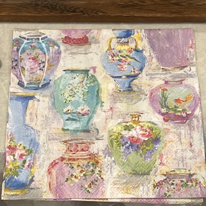 4 Decoupage Paper Napkin of Red Robin & Poppy - Etsy