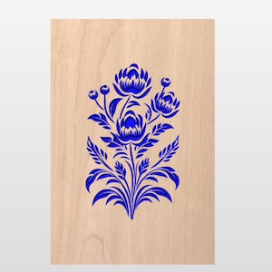 Scandi SVG Stencils, 28 Delft Blue Folk Art Floral Bouquets and Footer ...