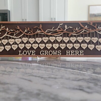 Family Tree Hanging Heart 3D Wall Hanging Decoration or Gift - Etsy