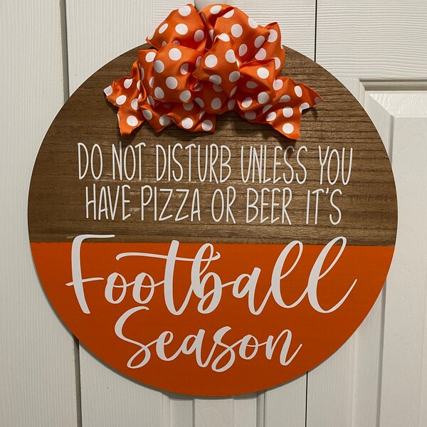Football Season SVG Door Hanger SVG Football Sign Svg Round Sign SVG ...