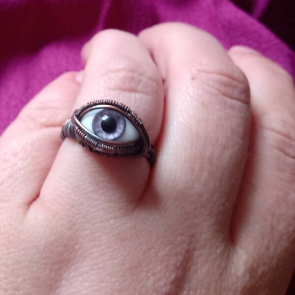 AWAKENING EYE RING// Glass Eye Ring// Eye Jewelry// Evil Eye Ring ...