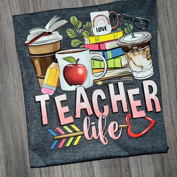 Teacher Life Coffee Cups Png Sublimation Design Download, Teacher's Day ...