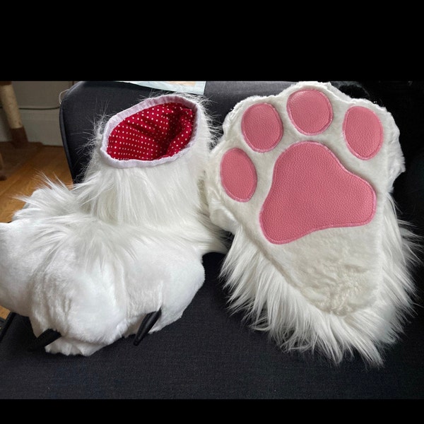Fursuit Feet Paws Custom Any Color Cute Fluffy Indoor Fursuit Feetpaws ...