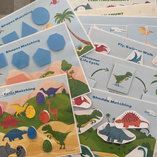 Dinosaur Busy Book: Preschool Printable Activity Book, Homeschool ...