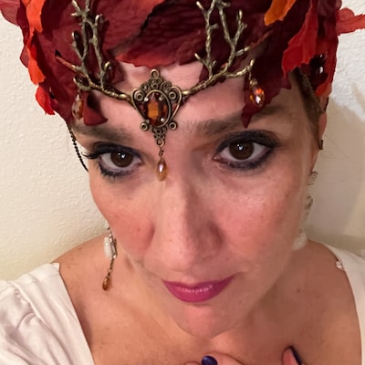 Autumnal Burgundy and Orange Tiara - Etsy