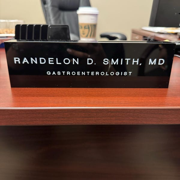 Personalized Acrylic Name Block W/ Slots (D3) - Custom Job Title Sign ...
