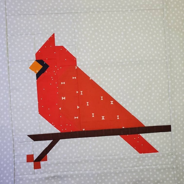 Cardinal Quilt Block Pattern Winter Bird PDF - Includes Instructions ...
