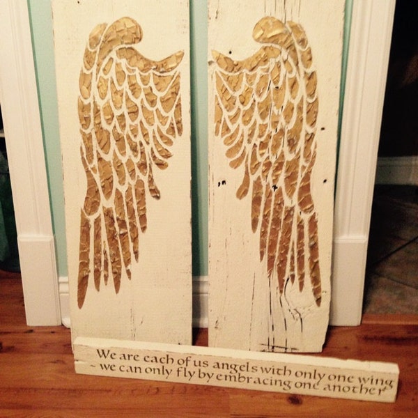 Angel Wings, Wood Angel Wings, Wing Wall Decor, Recycled Wood Angel ...