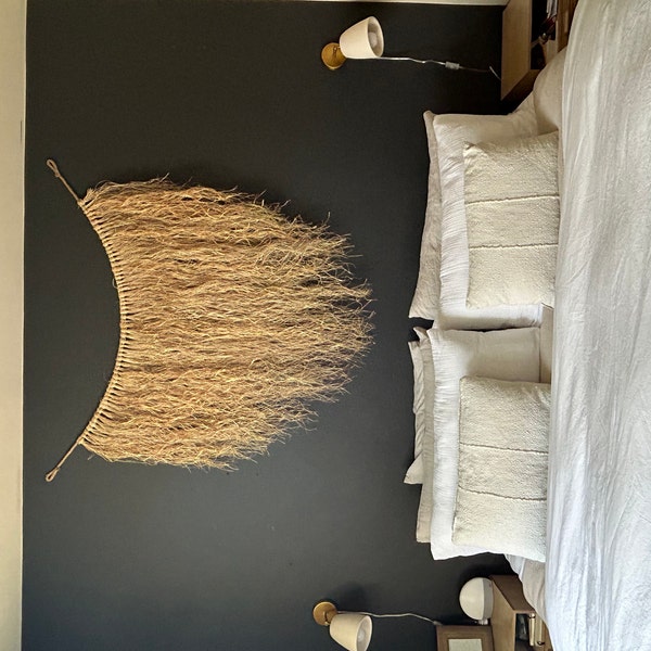 Large Raffia Wall Backdrop | Bohemian Bedroom Tapestry | Natural Living ...
