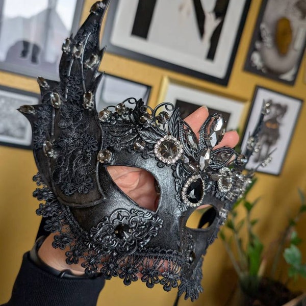 Gothic Blind Moon Mask, Filigree Masquerade Masks for Men, Venetian ...