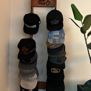 Custom Cap Rack for 20 Caps, Hat Rack, Carved Cap Rack, Personalize Cap ...