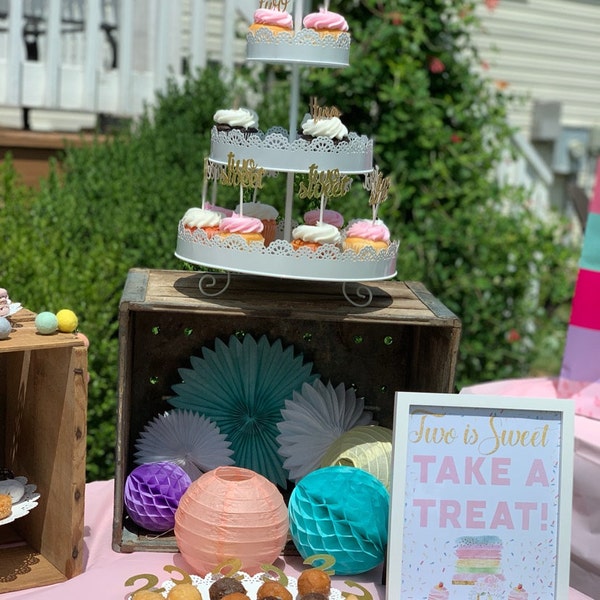 Two is Sweet Take a Treat Sign, Two Sweet Birthday Sign, Two Sweet ...