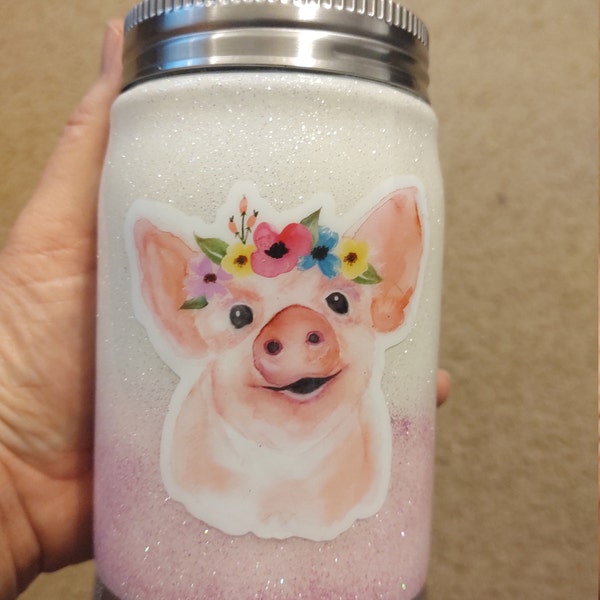 Watercolor Laptop Decal, Pig Decal, Laptop Sticker, Journal Cover ...