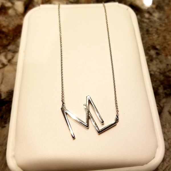 2 Initial Necklace 14k Gold Monogram Necklace With Two Letters Necklace ...